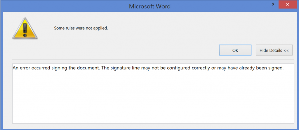 Collect signatures workflow – An error occurred signing the document ...