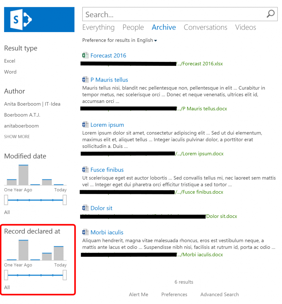 In-place records overview – IT-Idea